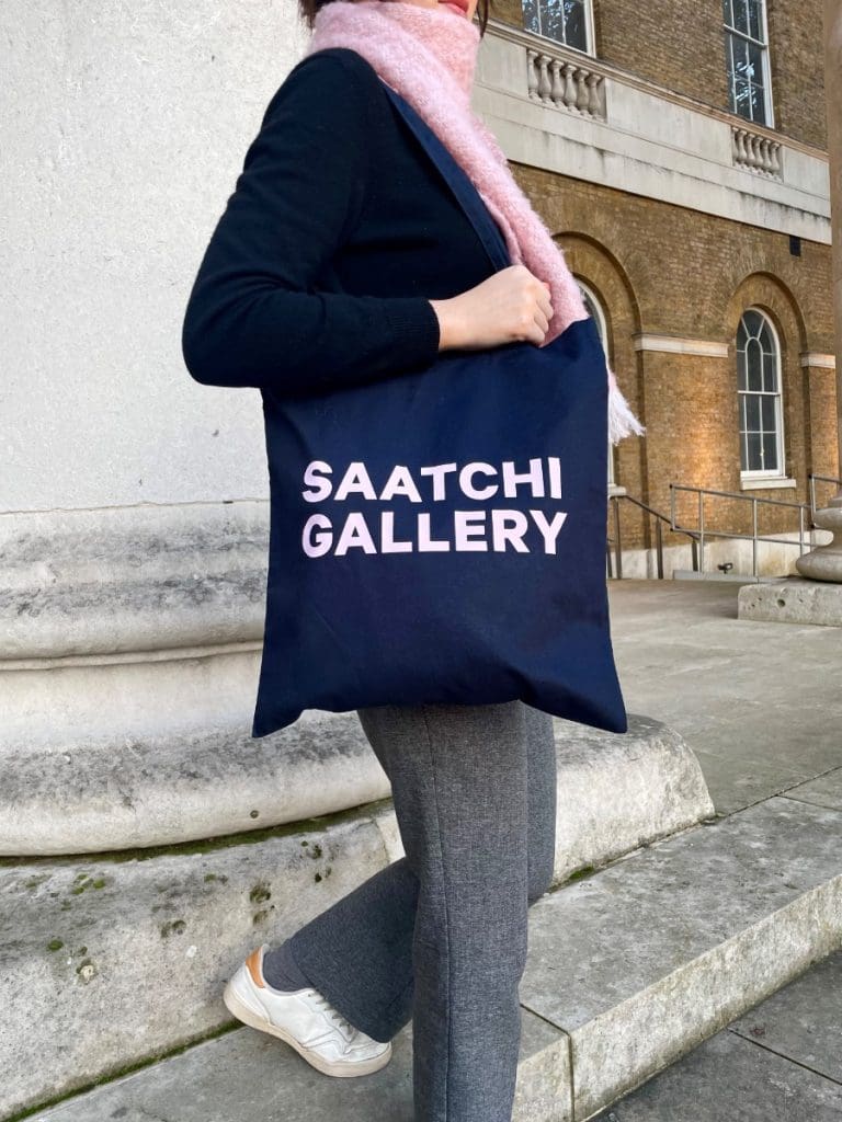 Navy and Pink Saatchi Gallery Bag - Saatchi Store