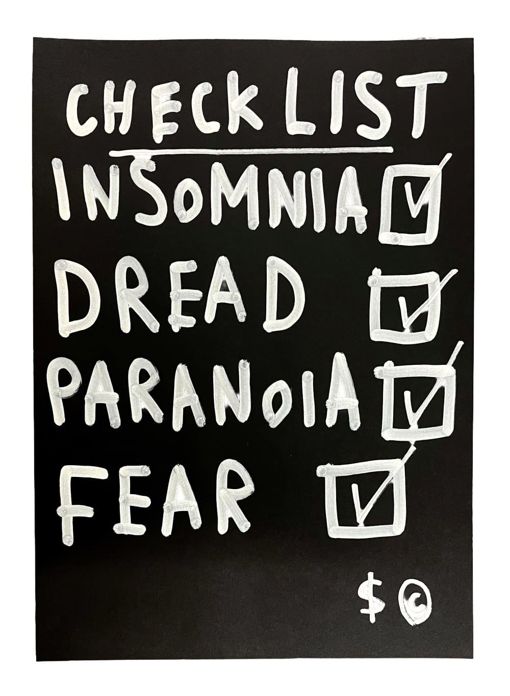 Checklist Insomnia by Skeleton Cardboard - Saatchi Store Check list by ...